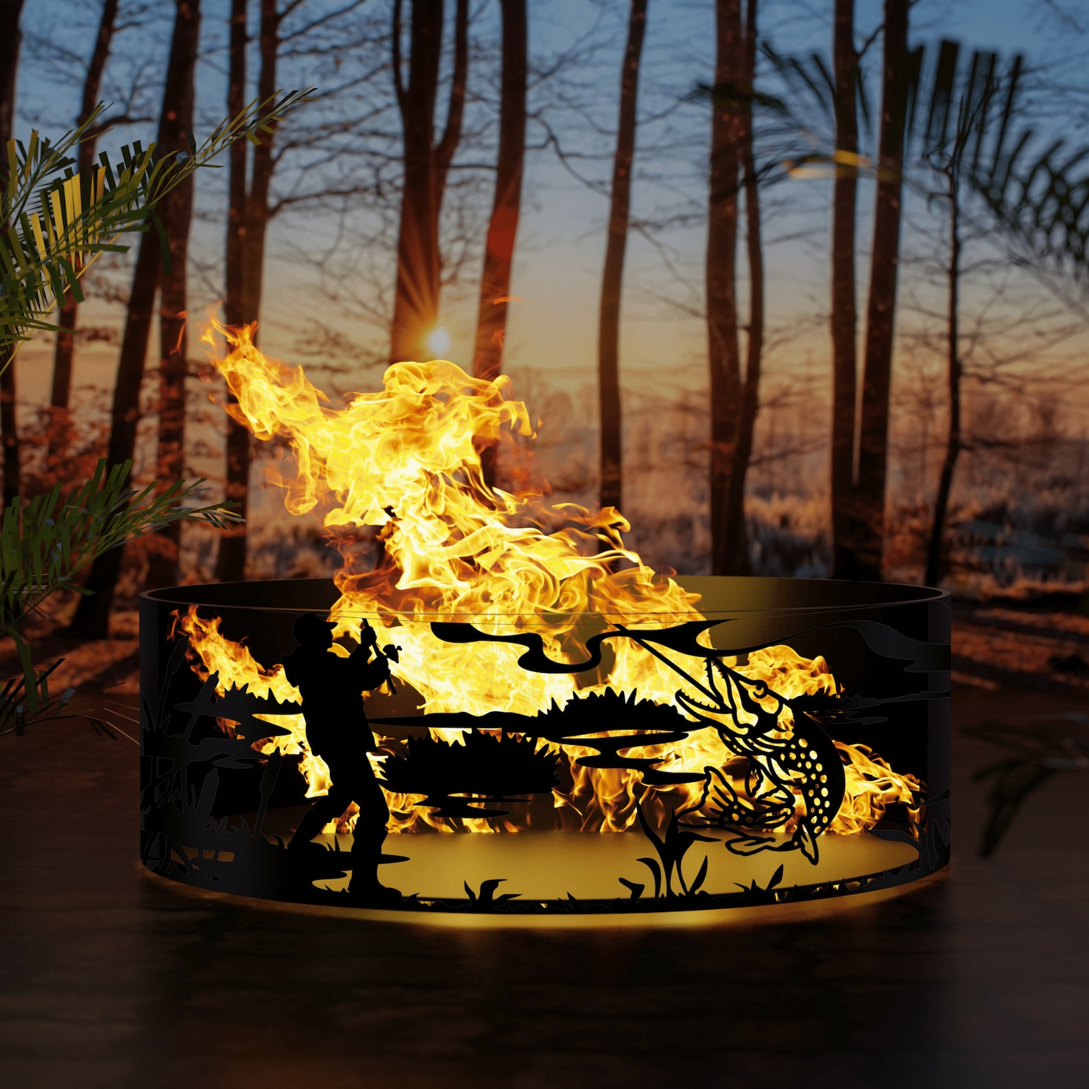 Fishing Fire Pits Fishing Fire Ring Pits Heavy Duty Outdoor - Etsy