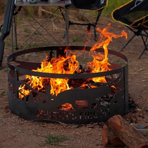 Wolf Fire Pit, Wolves Nature Scene Fire Pits, Heavy Duty Ring, Special ...