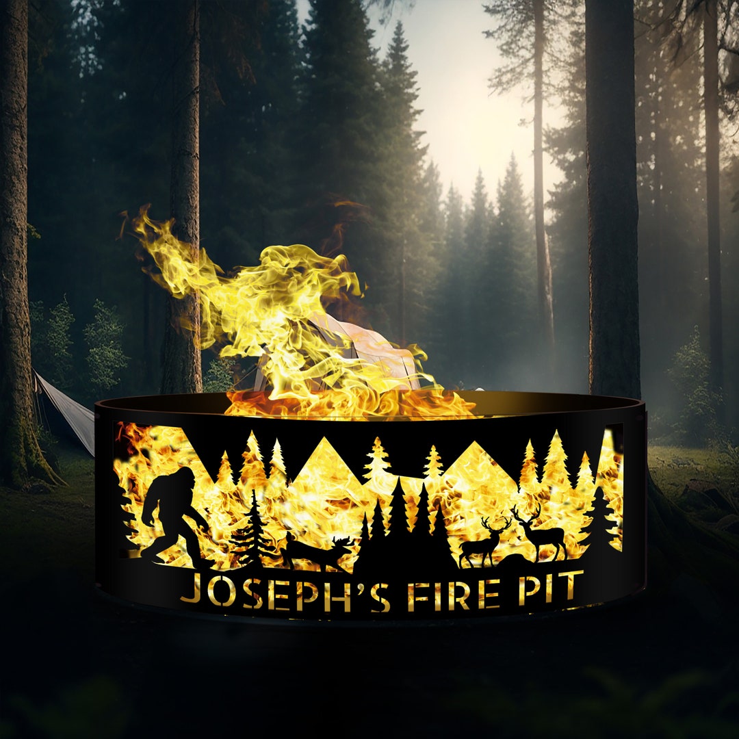 Custom Bigfoot Fire Pit | Sasquatch Fan Gift | Yeti Silhouette Fire ...