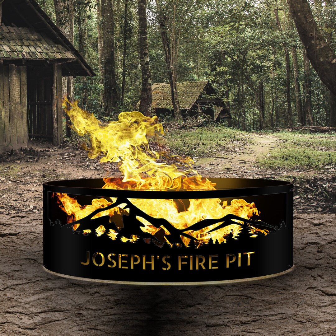 Mountain Firepit Ring, Father Gift, Gift for Him, Personalized Fire ...