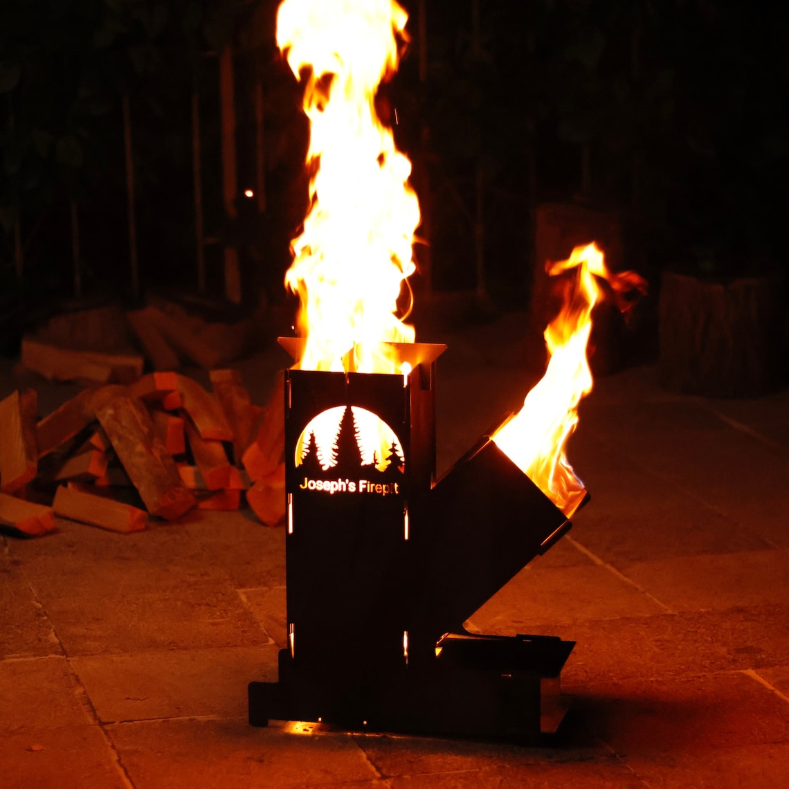 Large Custom Rocket Stove, Portable Heavy-duty Fire Pit, Gift for ...