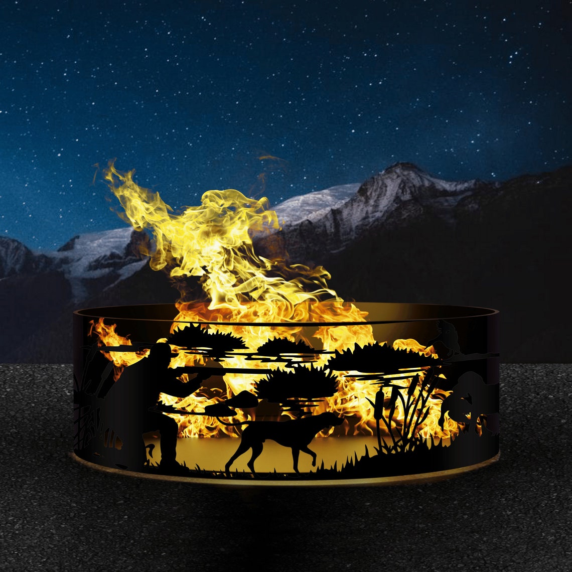Hunting Fire Pits Dog Fire Ring Pits Heavy Duty Outdoor Fire - Etsy