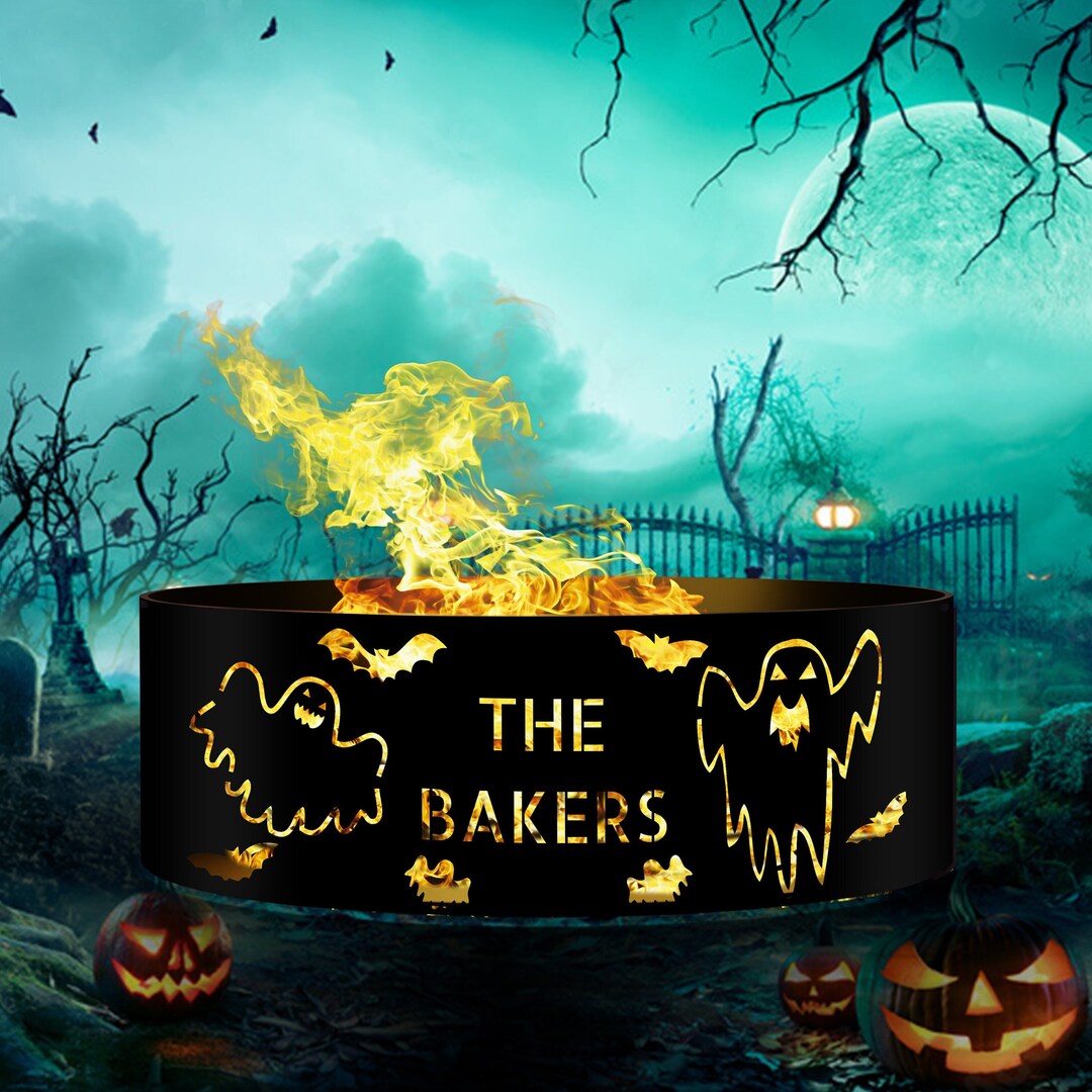 Personalized Halloween Fire Pit | Custom Metal Fire Ring | Unique ...