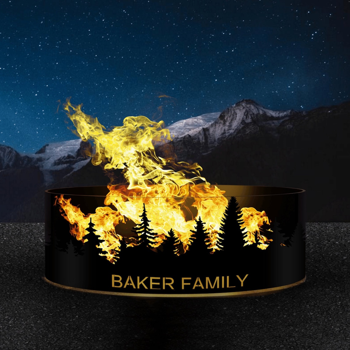 Custom Size Fire Pit Personalized Fire Ring Heavy Duty - Etsy