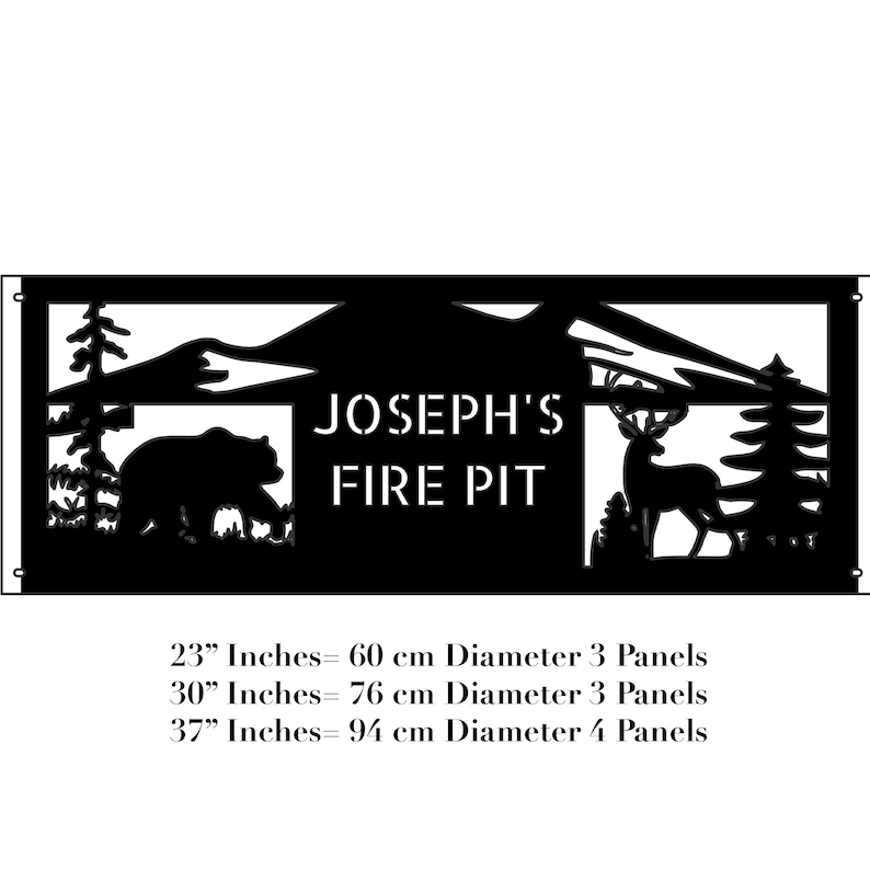 Fire Pit With Deers and Bears Pattern Wildlife Scene Fire - Etsy