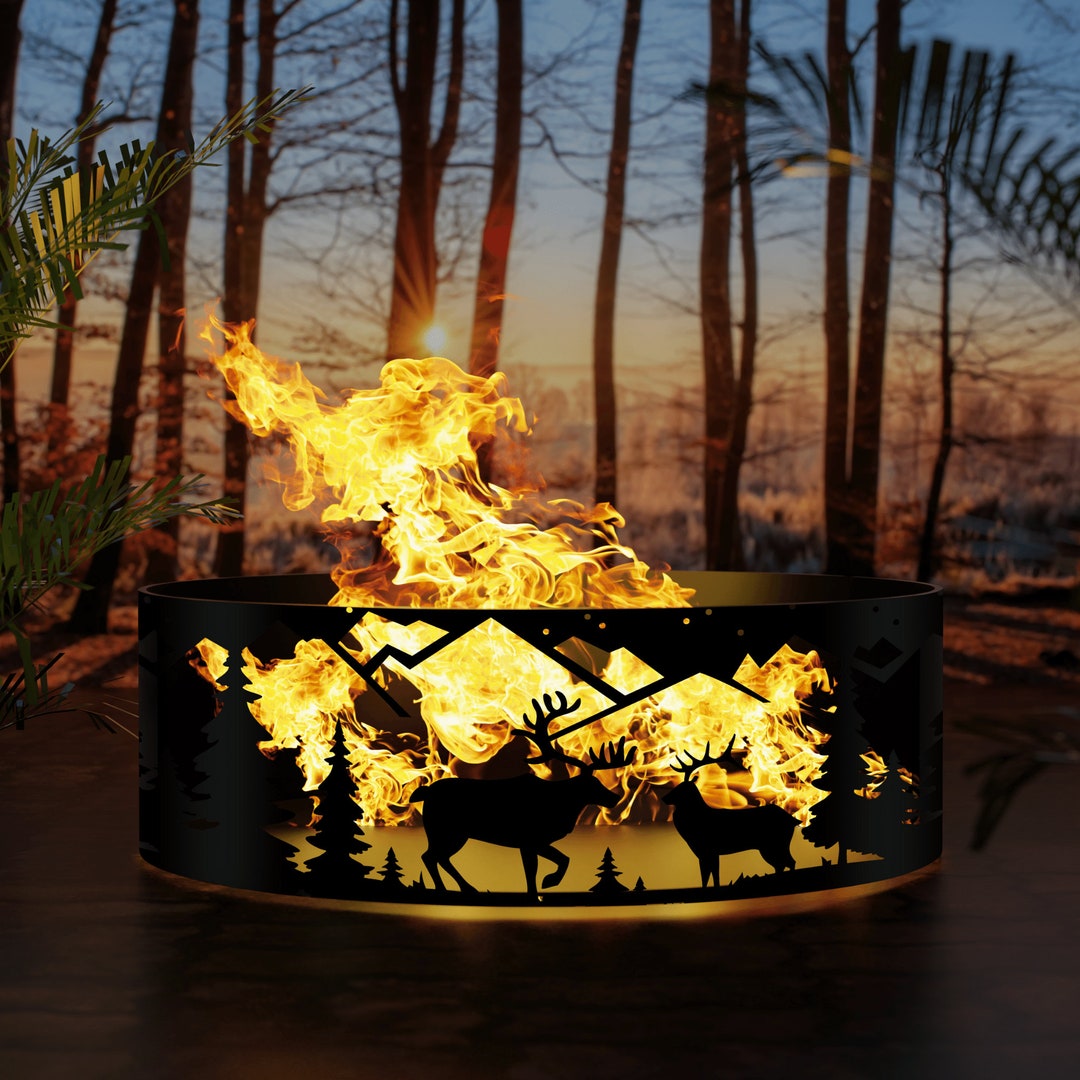 Personalized Deer Fire Pit, Custom Christmas Gift for Him, Outdoor ...