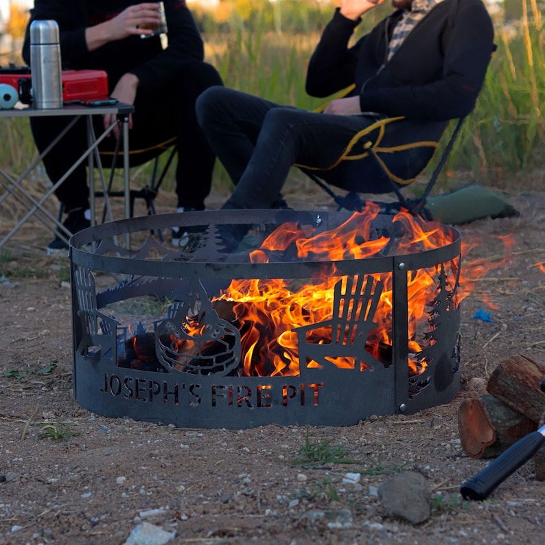 Adirondack Chair Fire Ring Campfire Fire Ring Camping Gift - Etsy