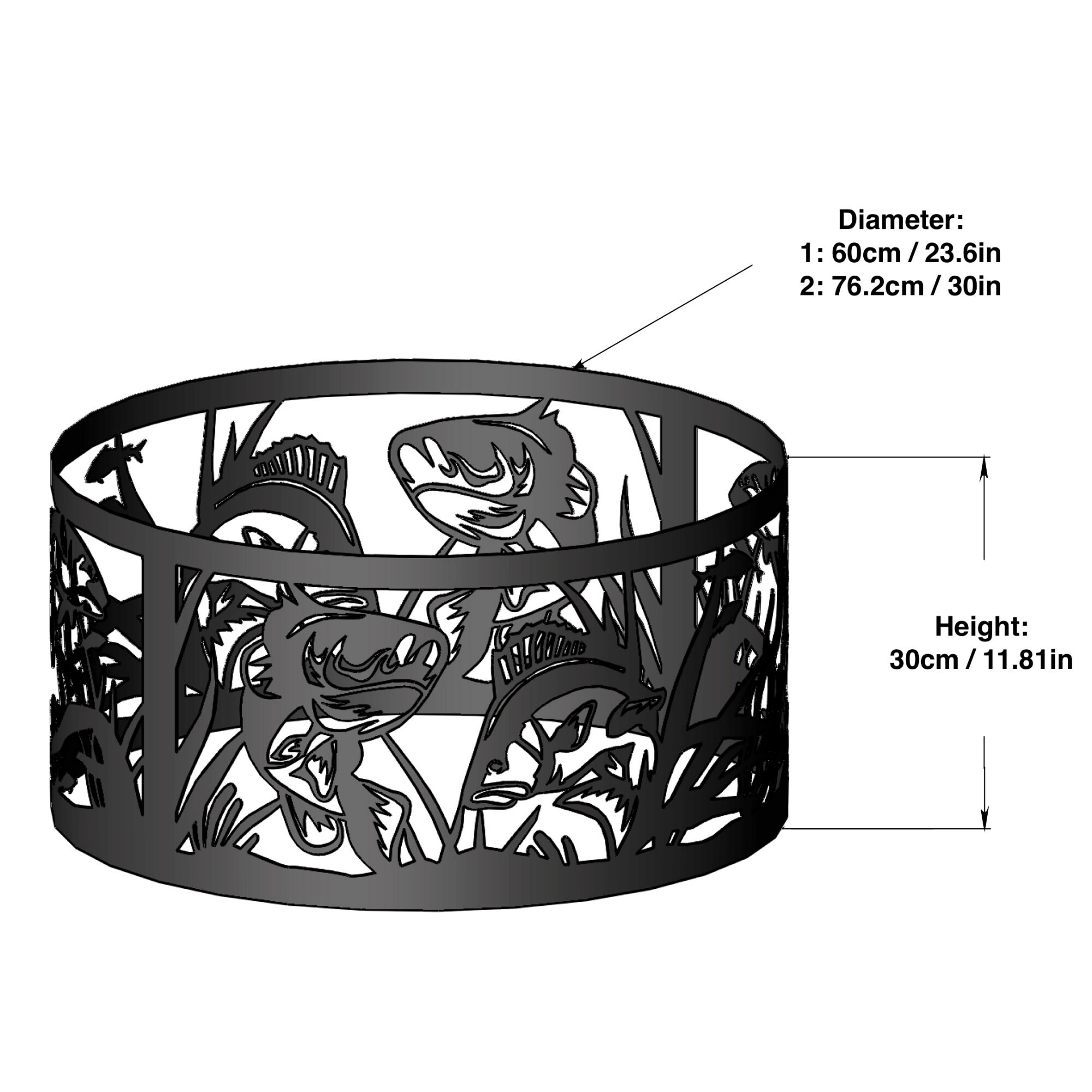 Fish Design Fire Pits Fish Design Fire Ring Pits Heavy Duty - Etsy