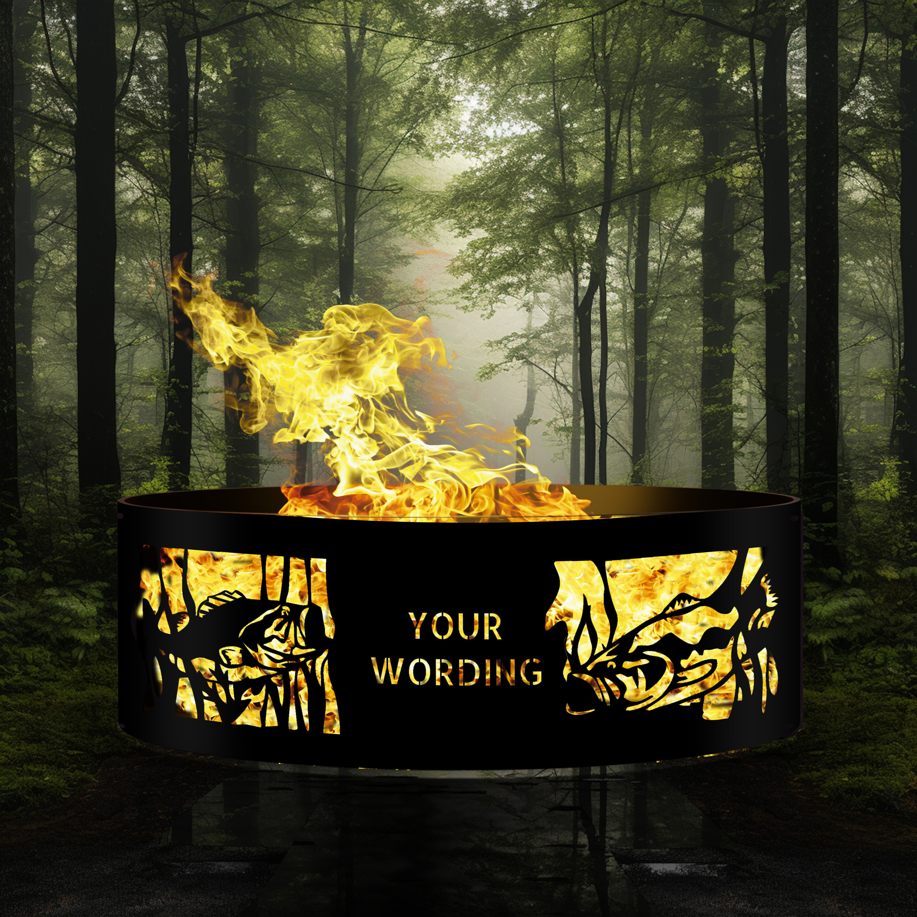 Personalized Heavy Duty Josephs Metal Fire Pit Ring, 12" Tall Fish Fire ...