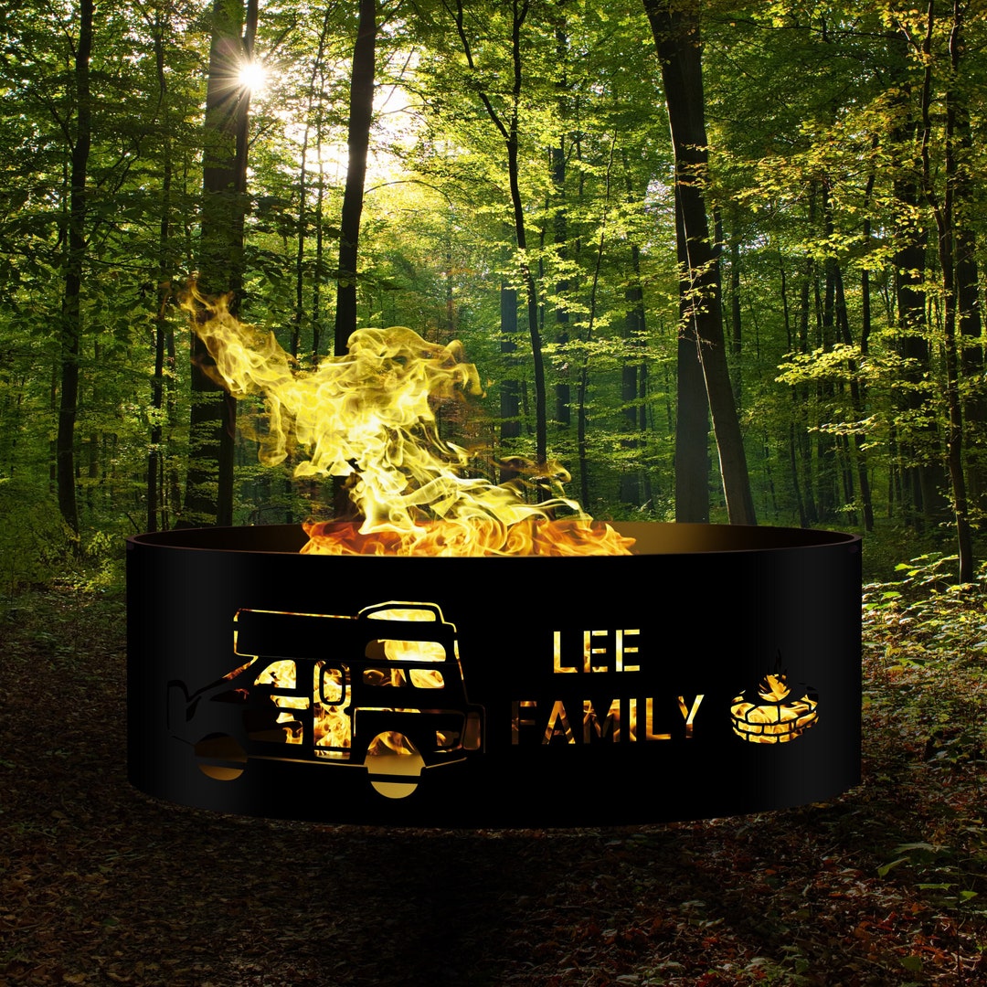 Camper Gift Fire Pit, Custom Fire Pit Ring, Camper Van Fire Pit, Camp ...