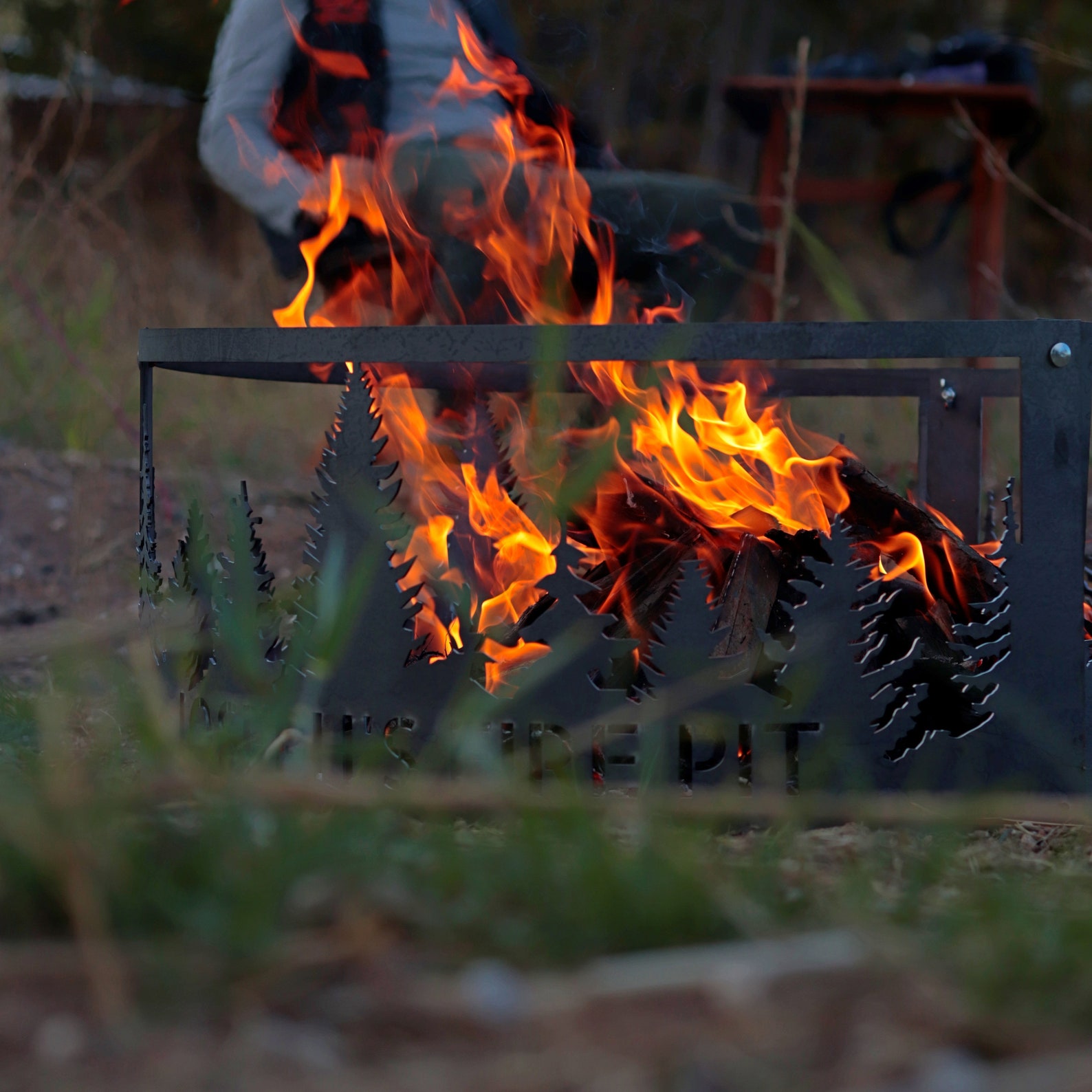 16 Inch Tall Forest Tree Personalized Fire Pit Ring, Custom Metal ...