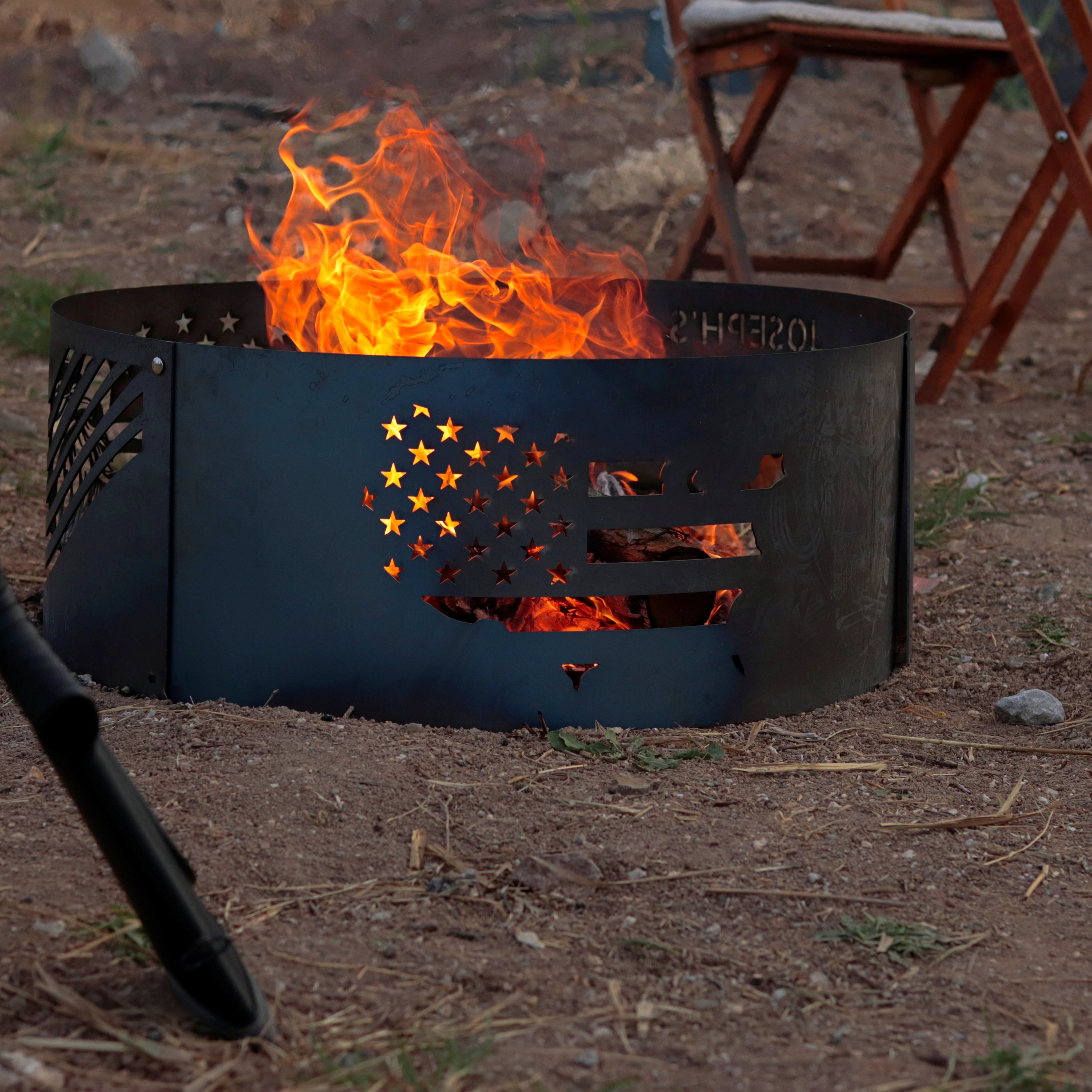 American Eagle Fire Pit, Personalized Fire Rings, Patriotic Metal Art ...