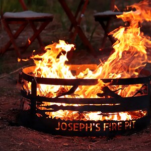 Hunting Themed Fire Pit, Gift for Father's Day, Heavy Duty Fire Ring ...