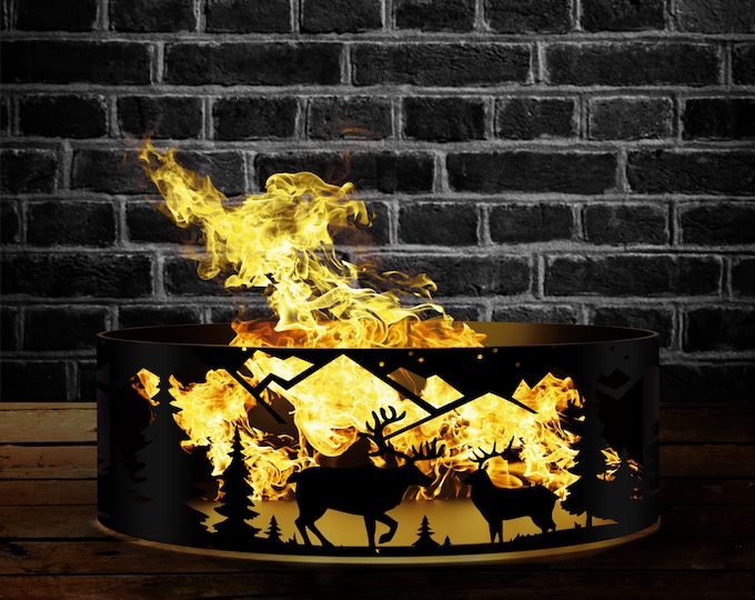 Custom Heavy Duty Metal Fire Pit Ring, Mystical Fire Ring, Personalized ...