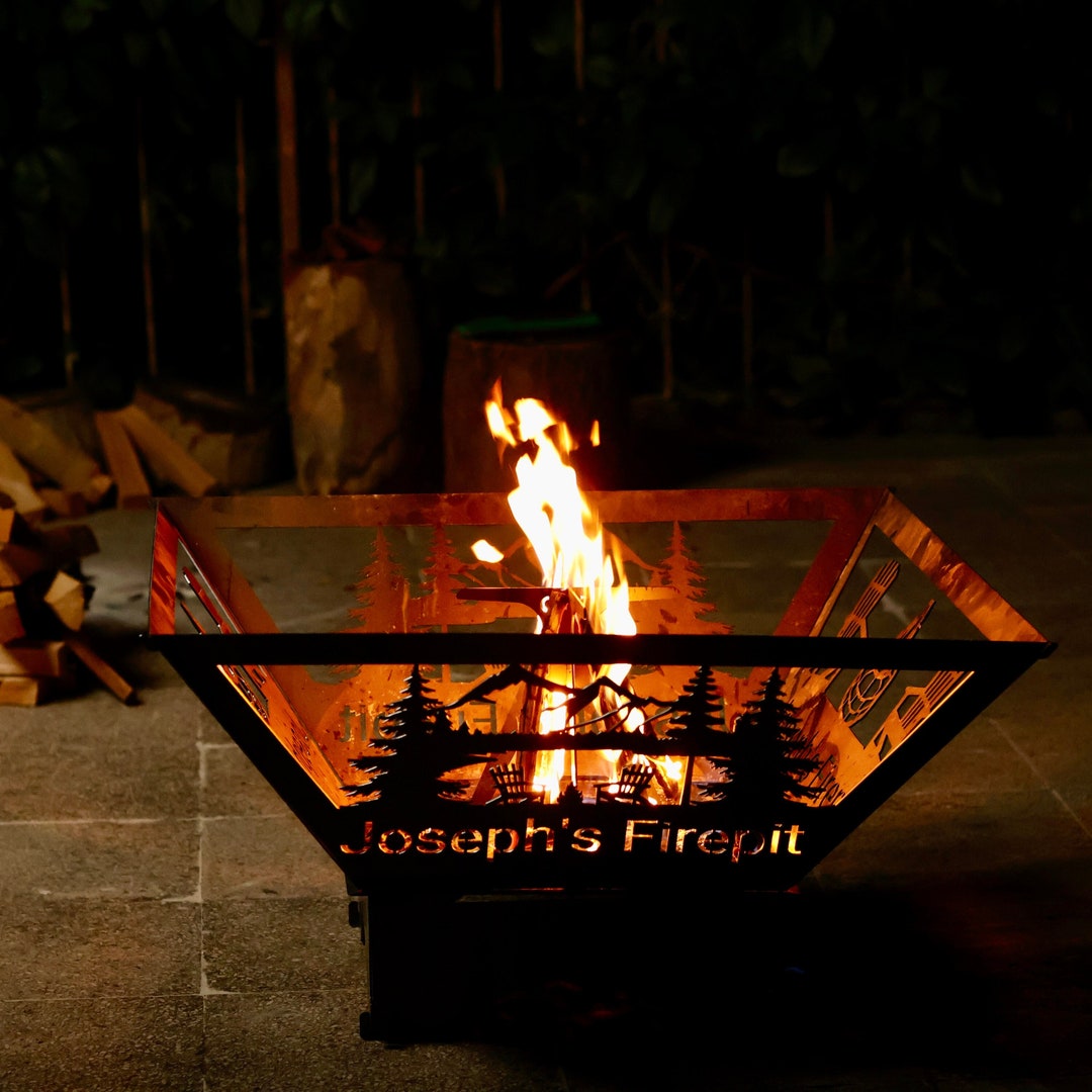 Custom Square Fire Pits | Portable Metal Fire Pits | Outdoor Wood ...