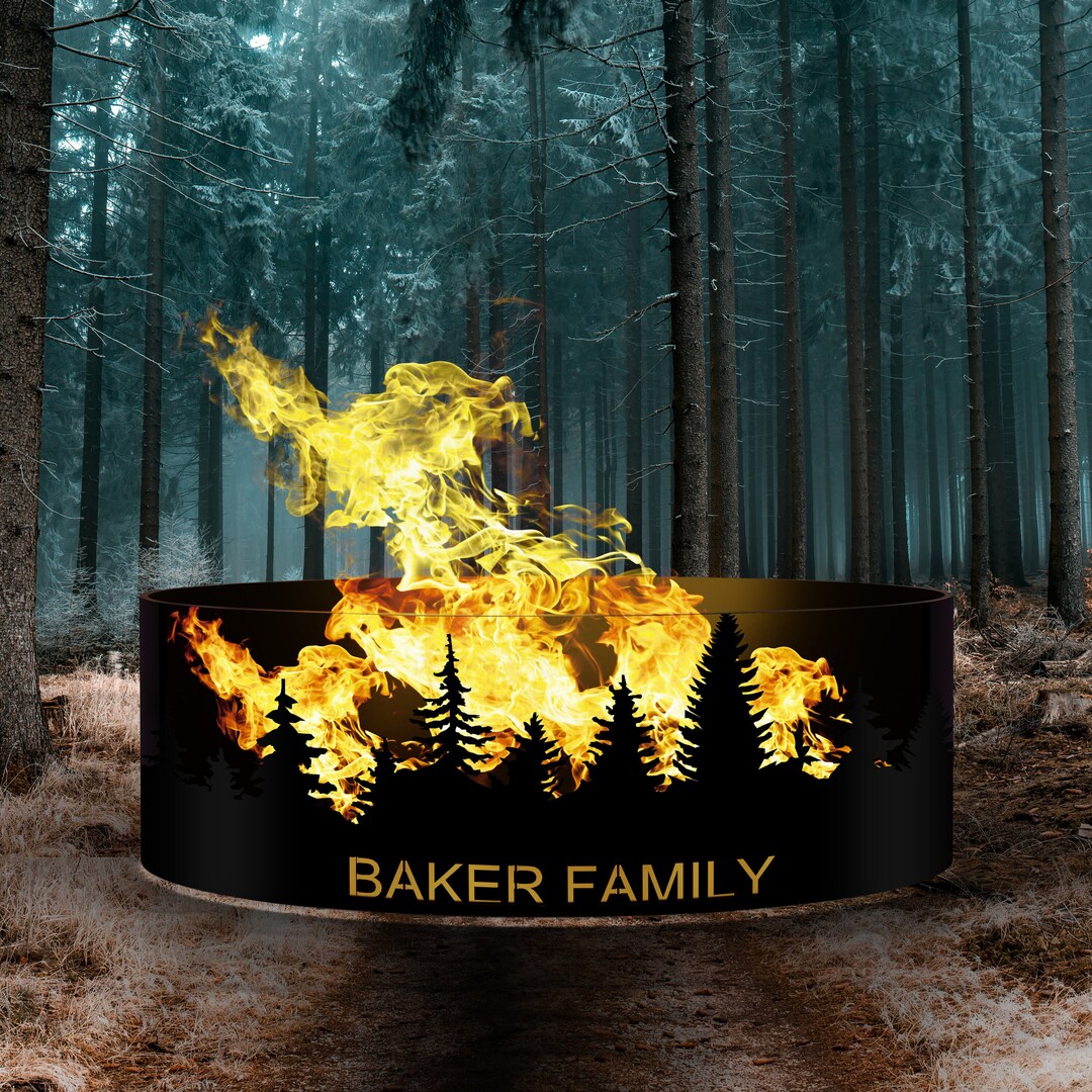 Customized Fire Pit, Unique Gift for Him, Personalized Fire Ring, Heavy ...
