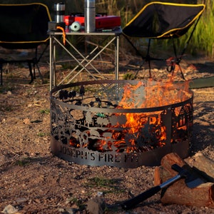 Farmer Gift Fire Pit Ring, Farmhouse Gift , Wood Burning Fire Pit Ring ...