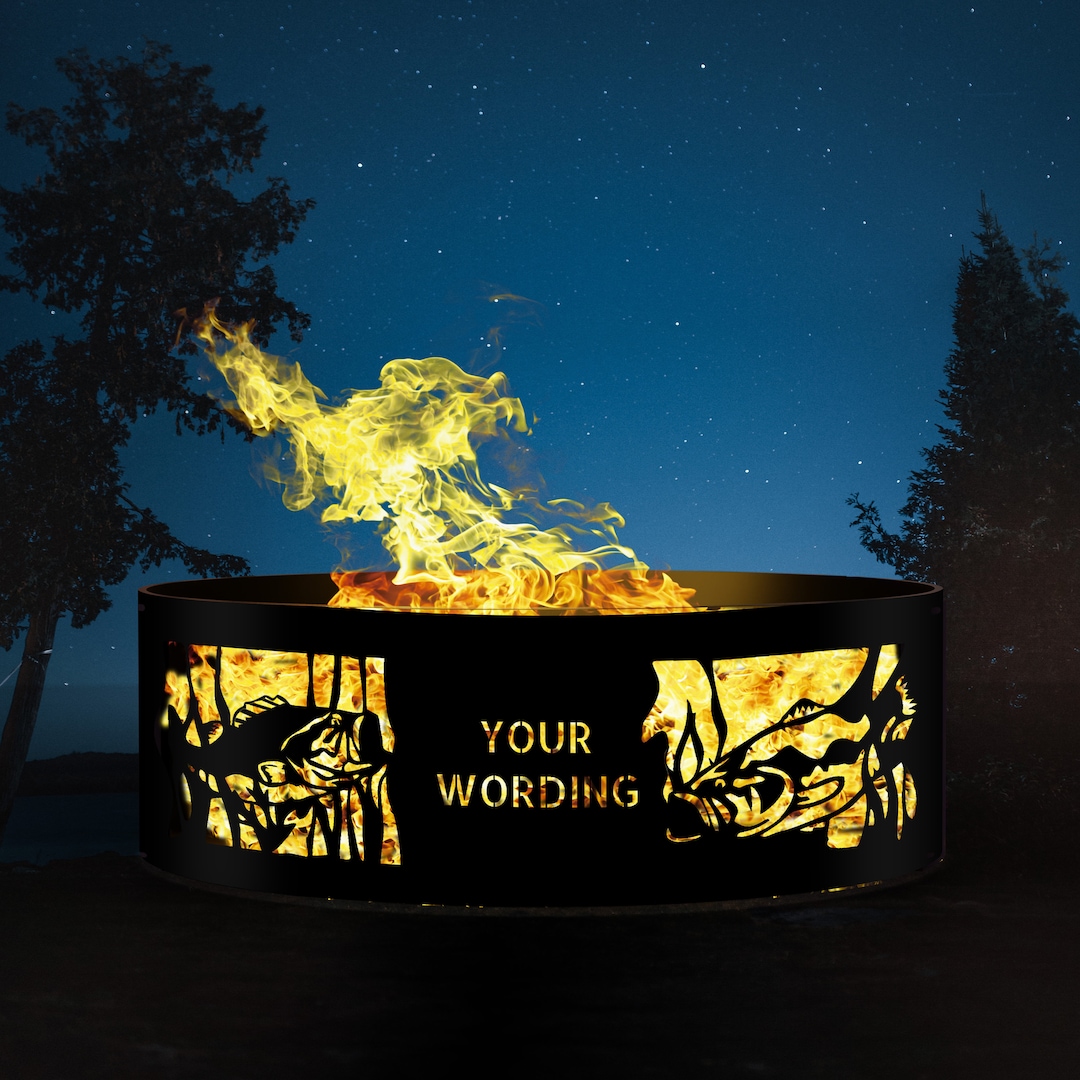 Personalized Heavy Duty Joseph's Metal Fire Pit | 12" Tall Fish Design ...
