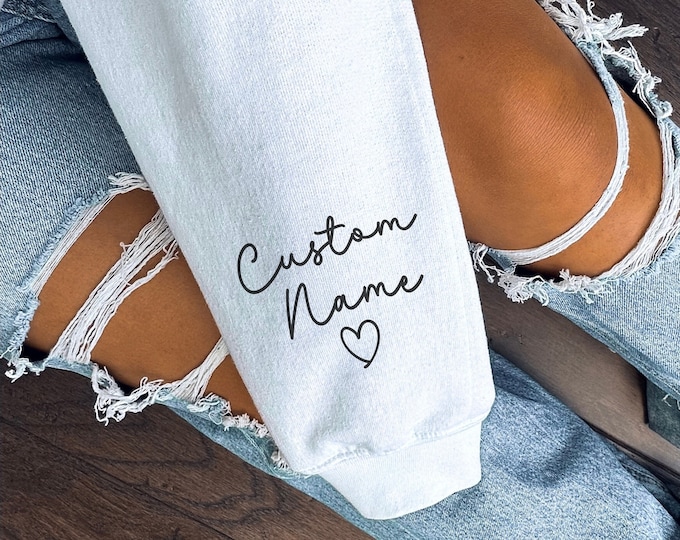 Custom Cursive Name on Sweatshirt Sleeve Add-on - Etsy