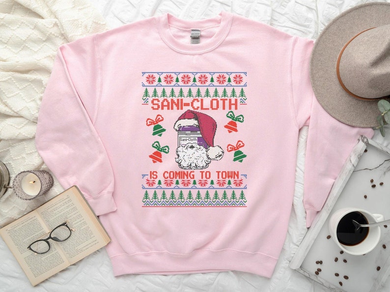 Funny Nurse Christmas Gift - Sani Cloth Ugly Christmas Sweater Rn Aid ...