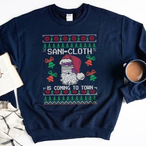 Funny Nurse Christmas Gift - Sani Cloth Ugly Christmas Sweater Rn Aid ...