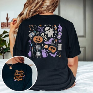 Halloween CICU Nurse Shirt, Cardiac Intensive Scare Unit Doodles Back ...