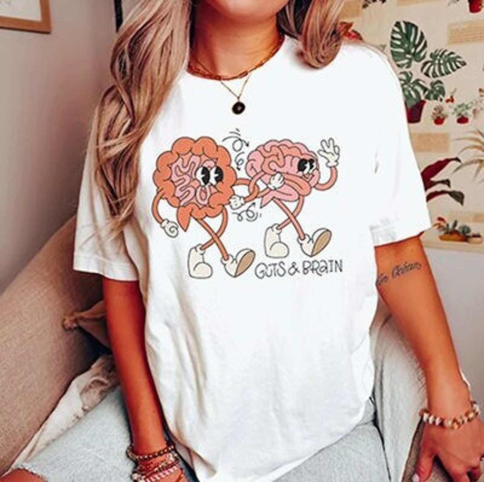 GI Endo Nurse T-shirt - Guts & Brain Tee, Cute Retro GI Endoscopy Rn ...