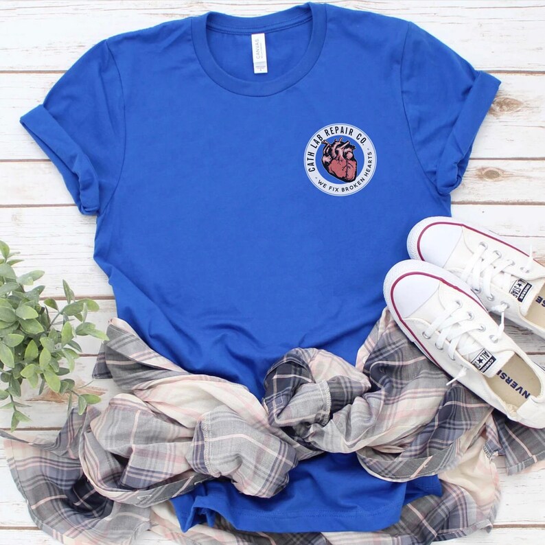 Cath Lab Repair Co T-shirt - Left Chest Funny IR Cath Lab Nurse Tech ...