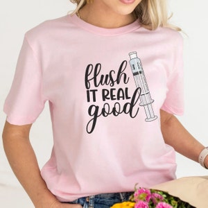 Funny Nurse Shirt - Saline Flush, ER Icu Rn T-shirt, Nursing Student ...