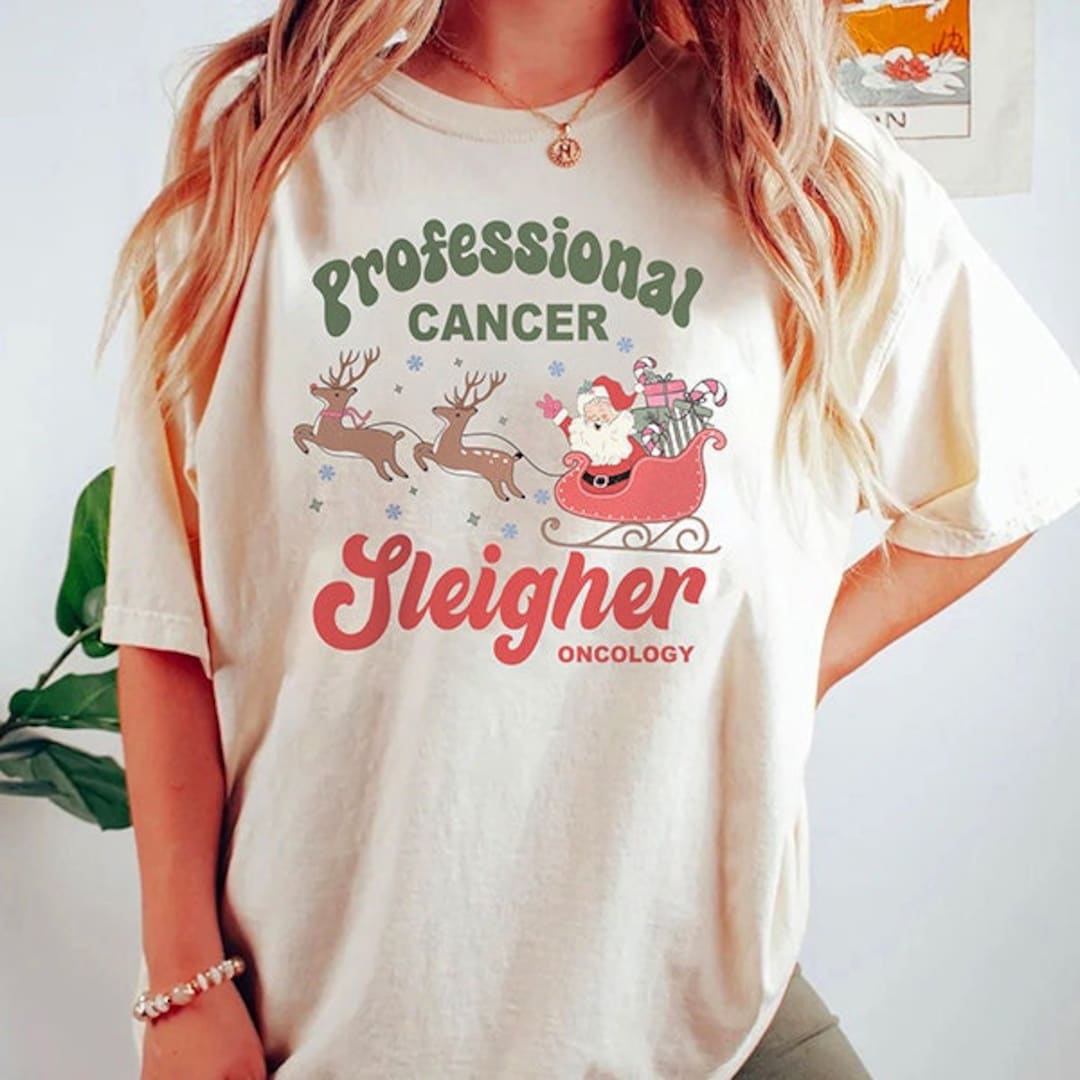 Oncology Nurse Christmas Shirt, Cancer Sleigher Heme Onc Rn Tshirt ...