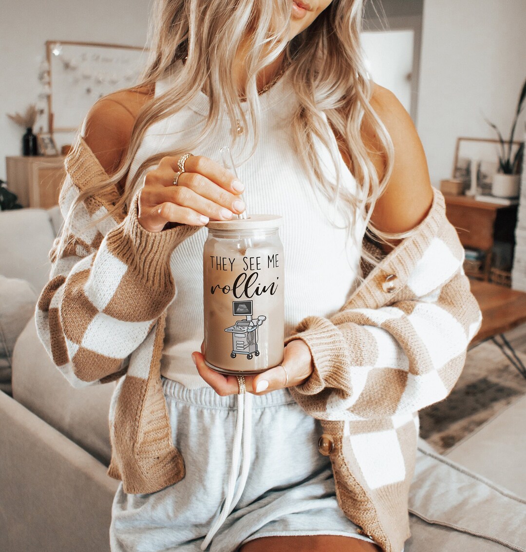 Ultrasound Tech Sipper 16 Oz. Iced Coffee Cup, Rollin' Sonography Beer ...