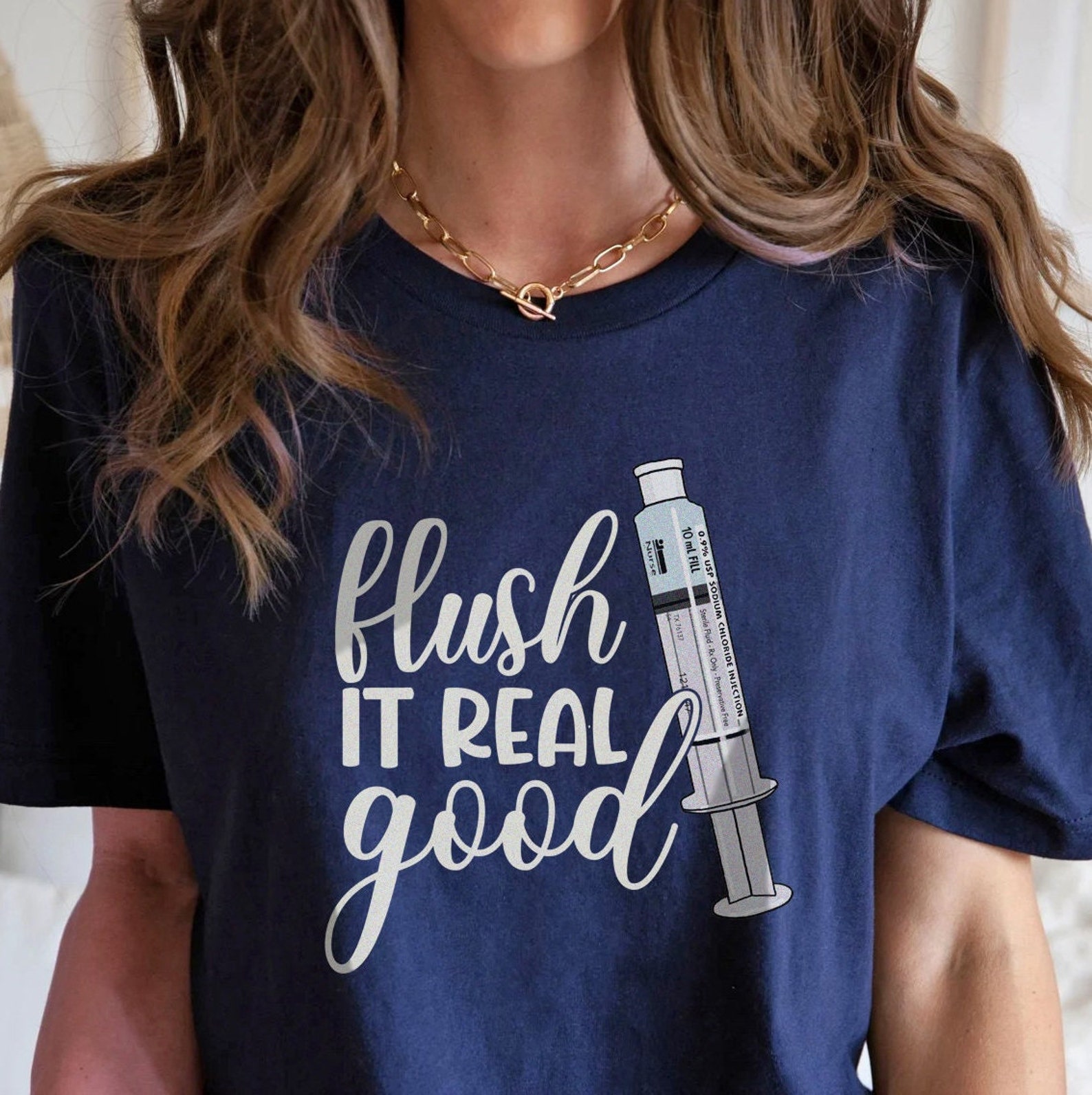 Funny Nurse Shirt Saline Flush ER Icu Rn T-shirt Nursing - Etsy