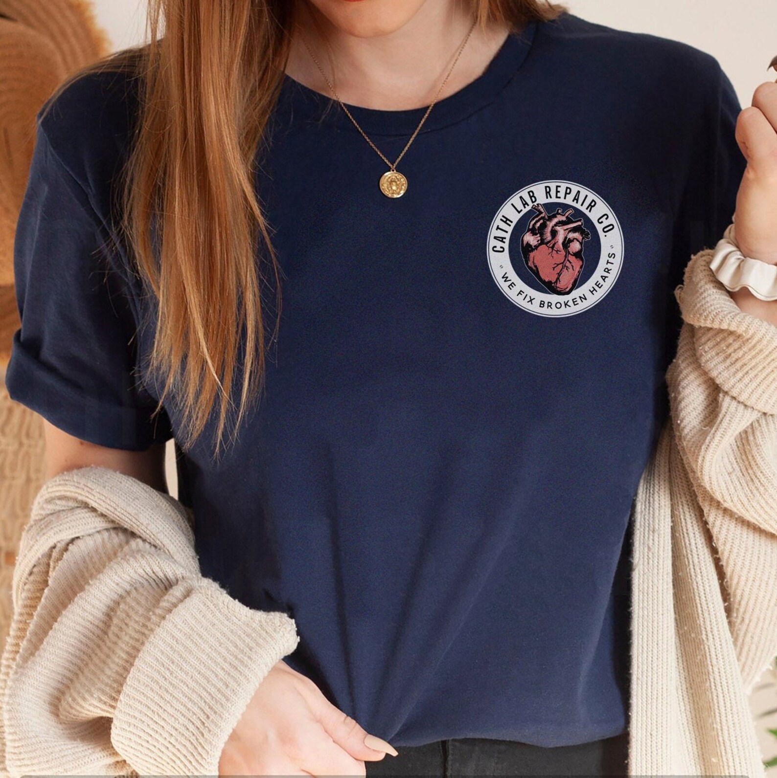 Cath Lab Repair Co T-shirt - Left Chest Funny IR Cath Lab Nurse Tech ...