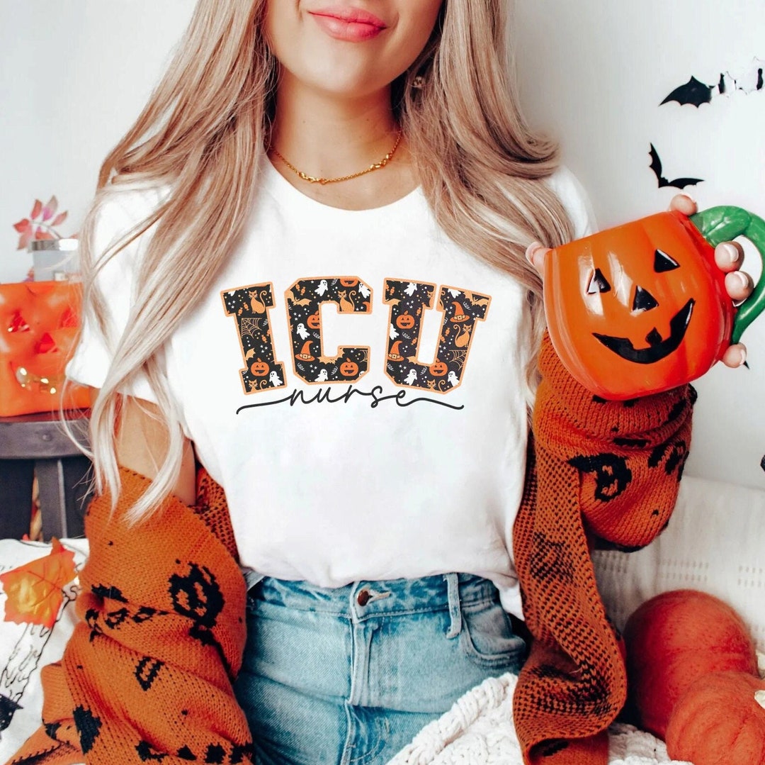 ICU Nurse Halloween Shirt | Critical Care CCU Intensive Care Rn Fall ...