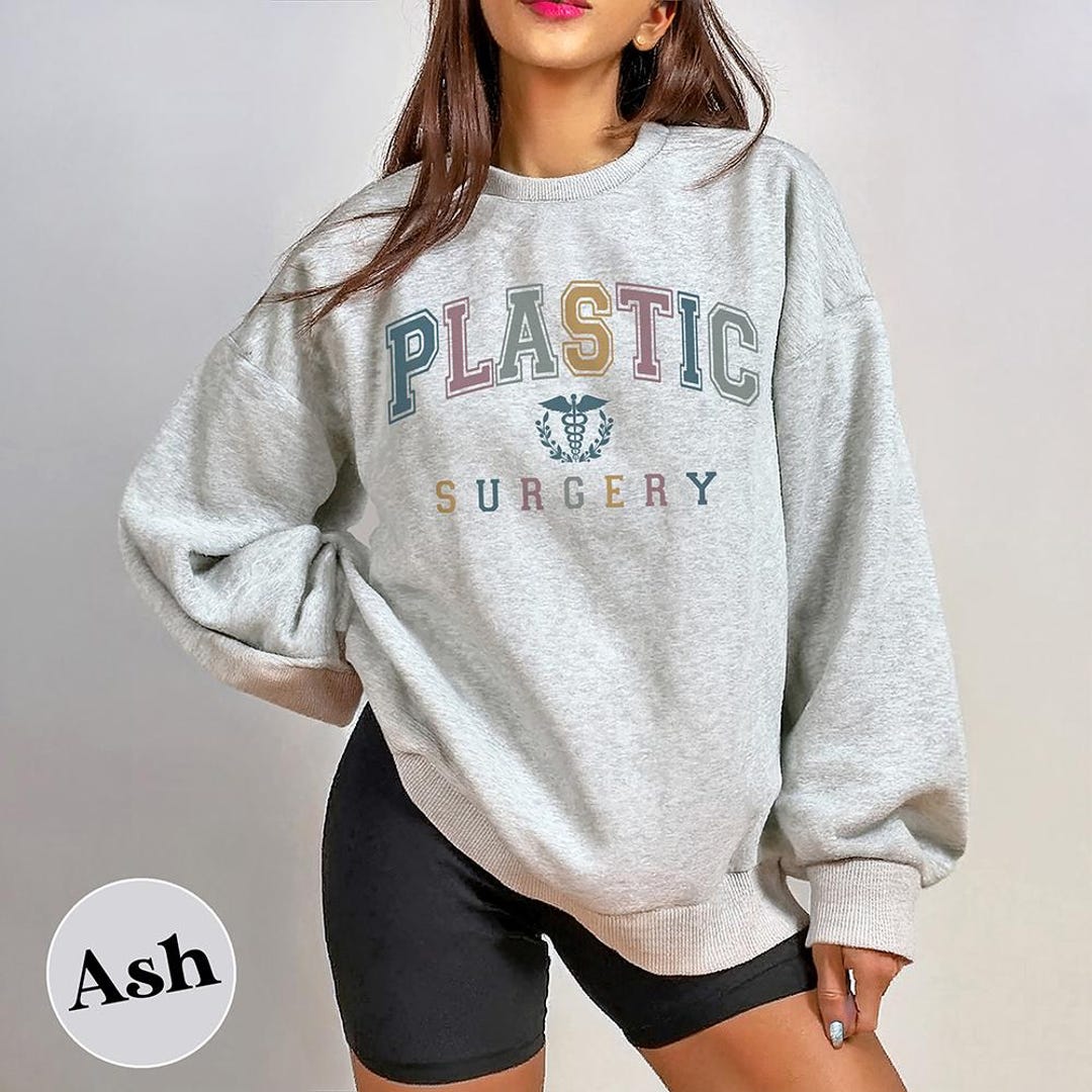 Varsity Plastic Surgery Sweatshirt, Collegiate Surgery Crew Crewneck, Scrub Tech Shirt Sweater ...