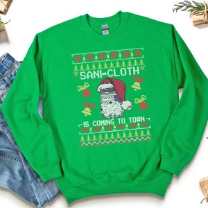 Funny Nurse Christmas Gift - Sani Cloth Ugly Christmas Sweater Rn Aid ...