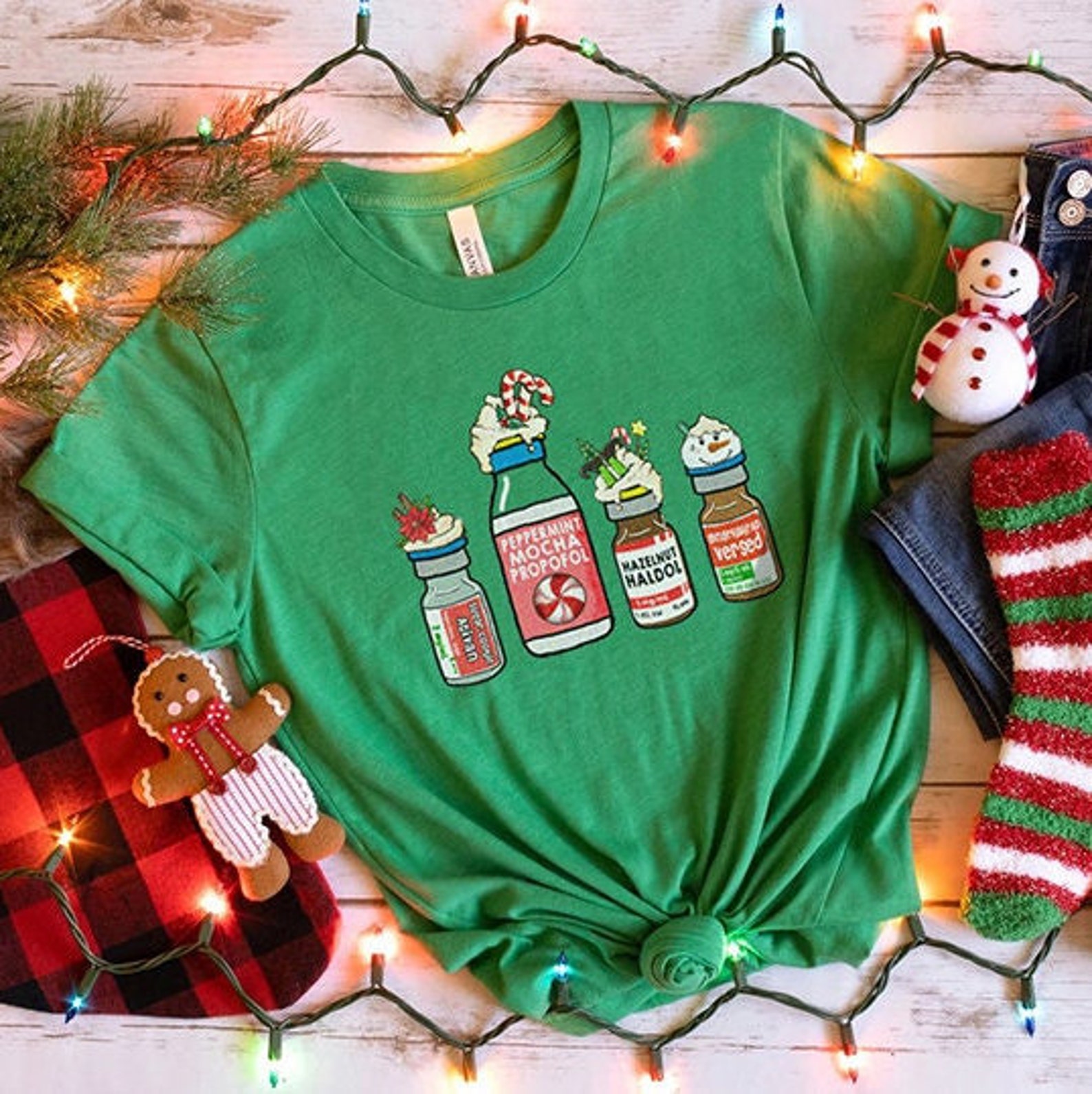 Peppermint Mocha Propofol T-shirt, Cute Christmas Nurse Tshirt | Funny ...