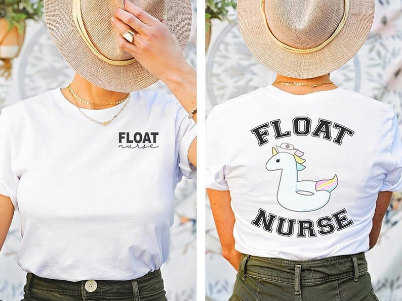 Float Pool Nurse Design on Back T-shirt Funny Cute Float RN - Etsy
