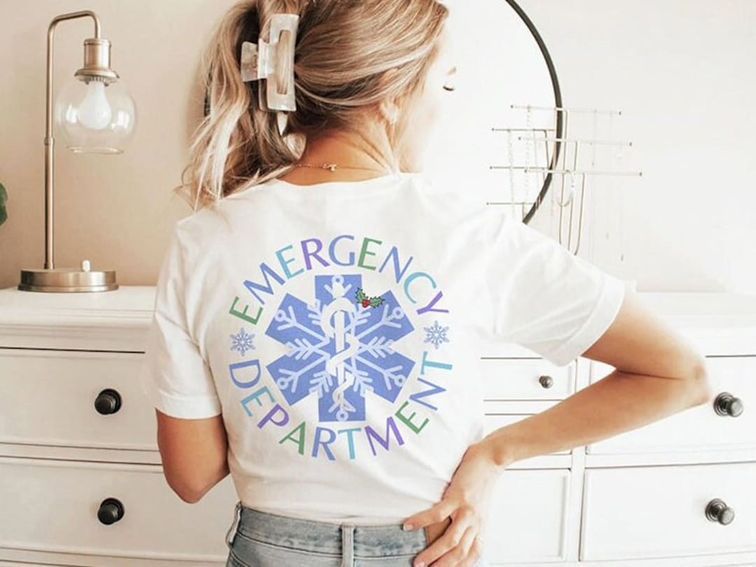 Christmas ER Nurse Shirt, Winter ED Nurse Tshirt Emergency Department ...