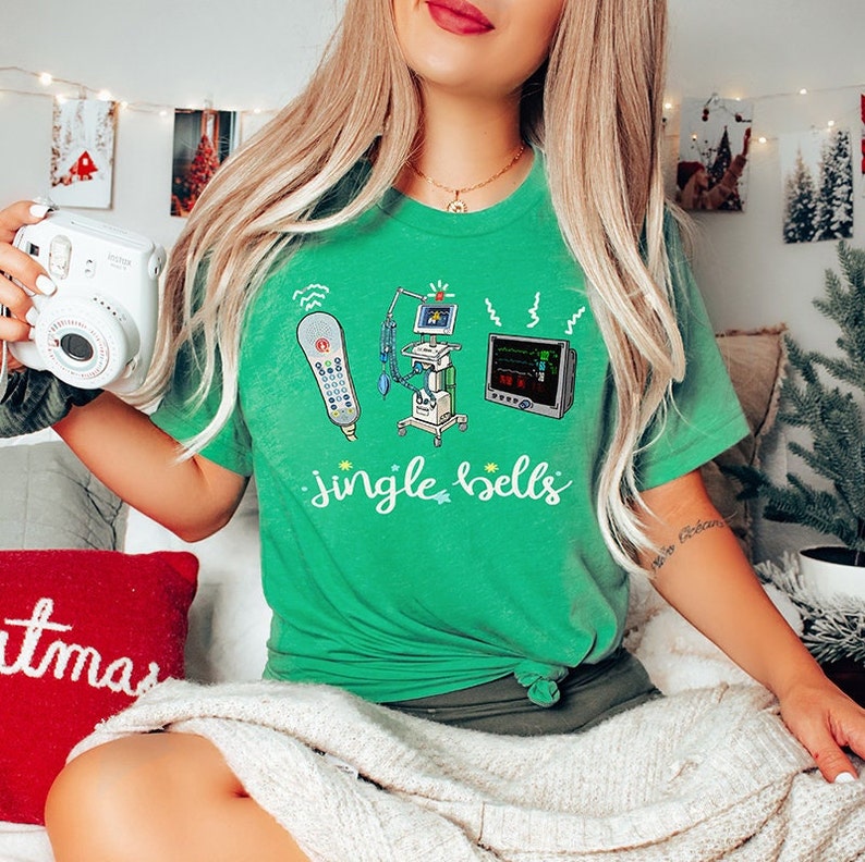 Nurse Telemetry Christmas Shirt, Respiratory Therapist Xmas Holiday ICU ...