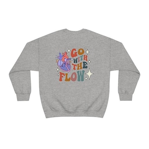 Retro CVICU Cardiac Nurse Heart Flow Anatomy Sweatshirt, Cath Lab RN ...