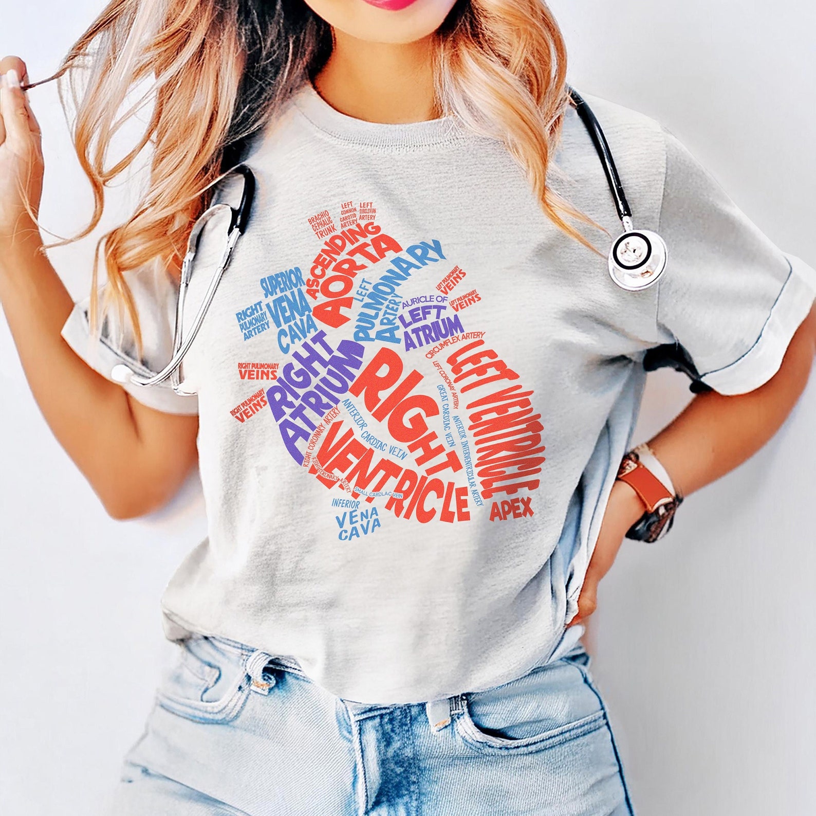 Heart Anatomy Shirt, Cardiac Nurse Tshirt, CVICU CCU Cath Lab RN T ...