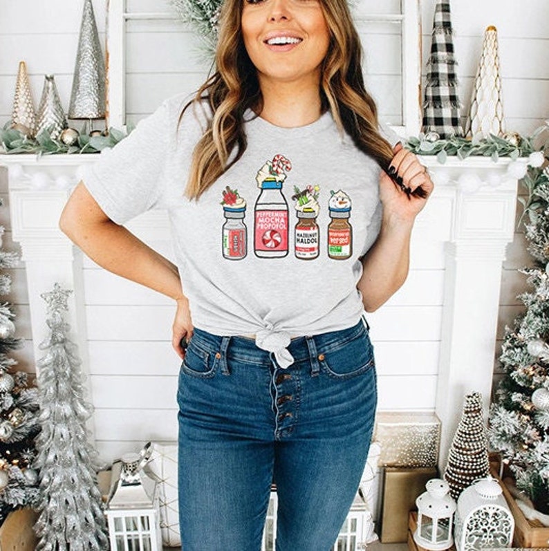 Peppermint Mocha Propofol T-shirt, Cute Christmas Nurse Tshirt | Funny ...