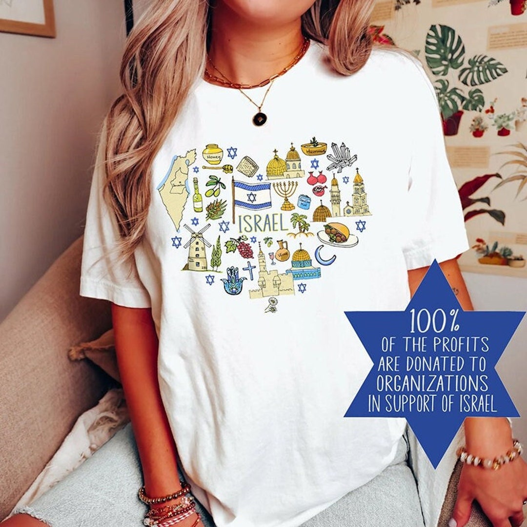 Israel Strong T-shirt, Israel Doodles Heart Shirt, Pray for Israel ...