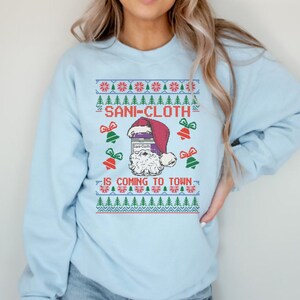 Funny Nurse Christmas Gift - Sani Cloth Ugly Christmas Sweater Rn Aid ...