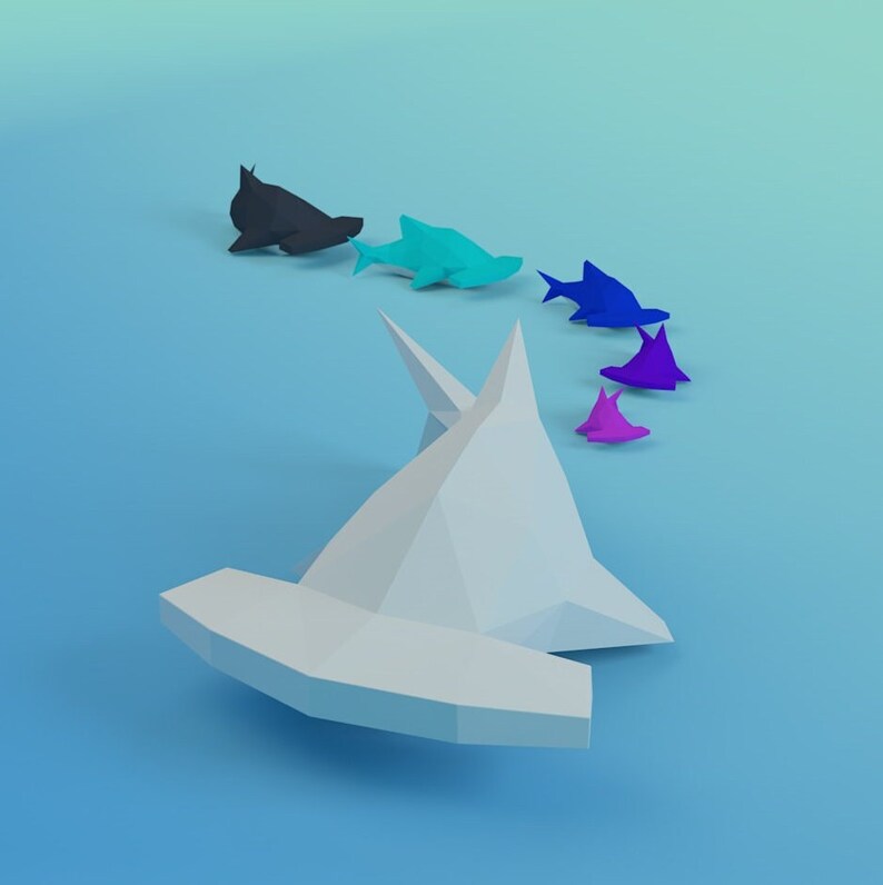 Hammerhead Shark, Animal Origami, DIY, Decoration, Homemade Ocean ...