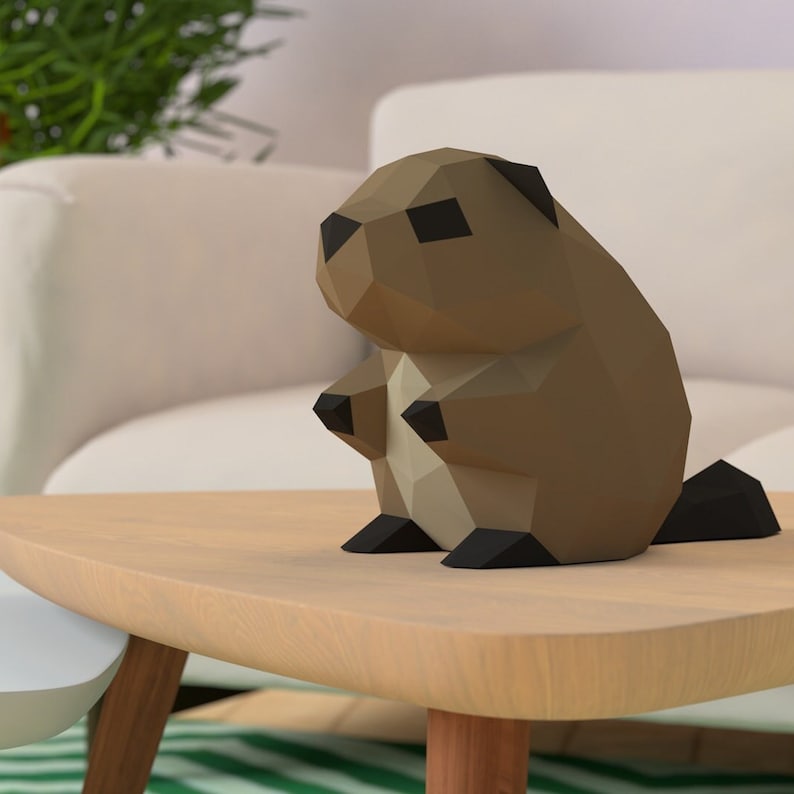Beaver, Wild Animal Origami, DIY, Decoration, Homemade, 3D Paper ...