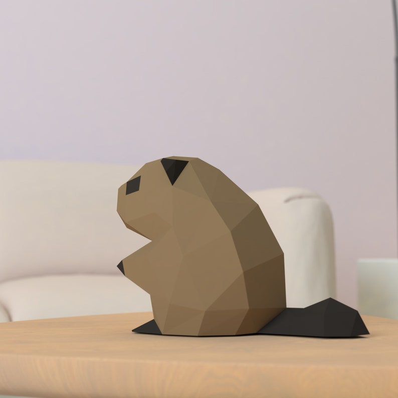Beaver, Wild Animal Origami, DIY, Decoration, Homemade, 3D Paper ...