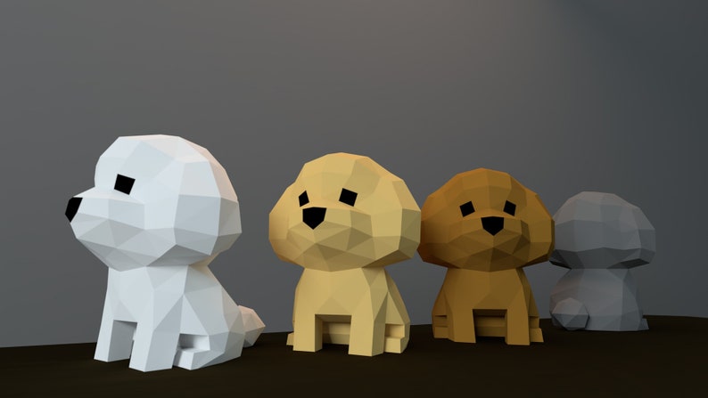 3D Paper Toy Poodle Sculpture: DIY Animal Origami (PDF Pattern) - Etsy