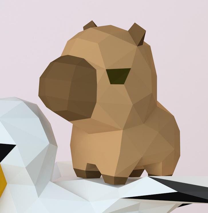 Capybara, Animal Origami, DIY, Decoration, Homemade, 3D Paper Sculpture ...